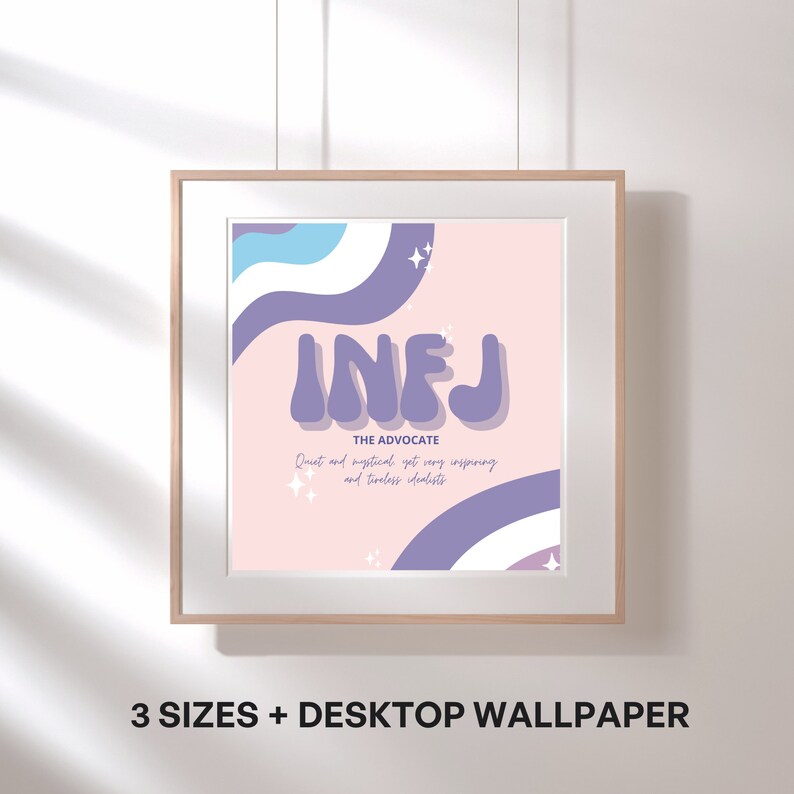 INFJ the Advocate DIGITAL Wall Prints, 16 Personality Types Artwork ...