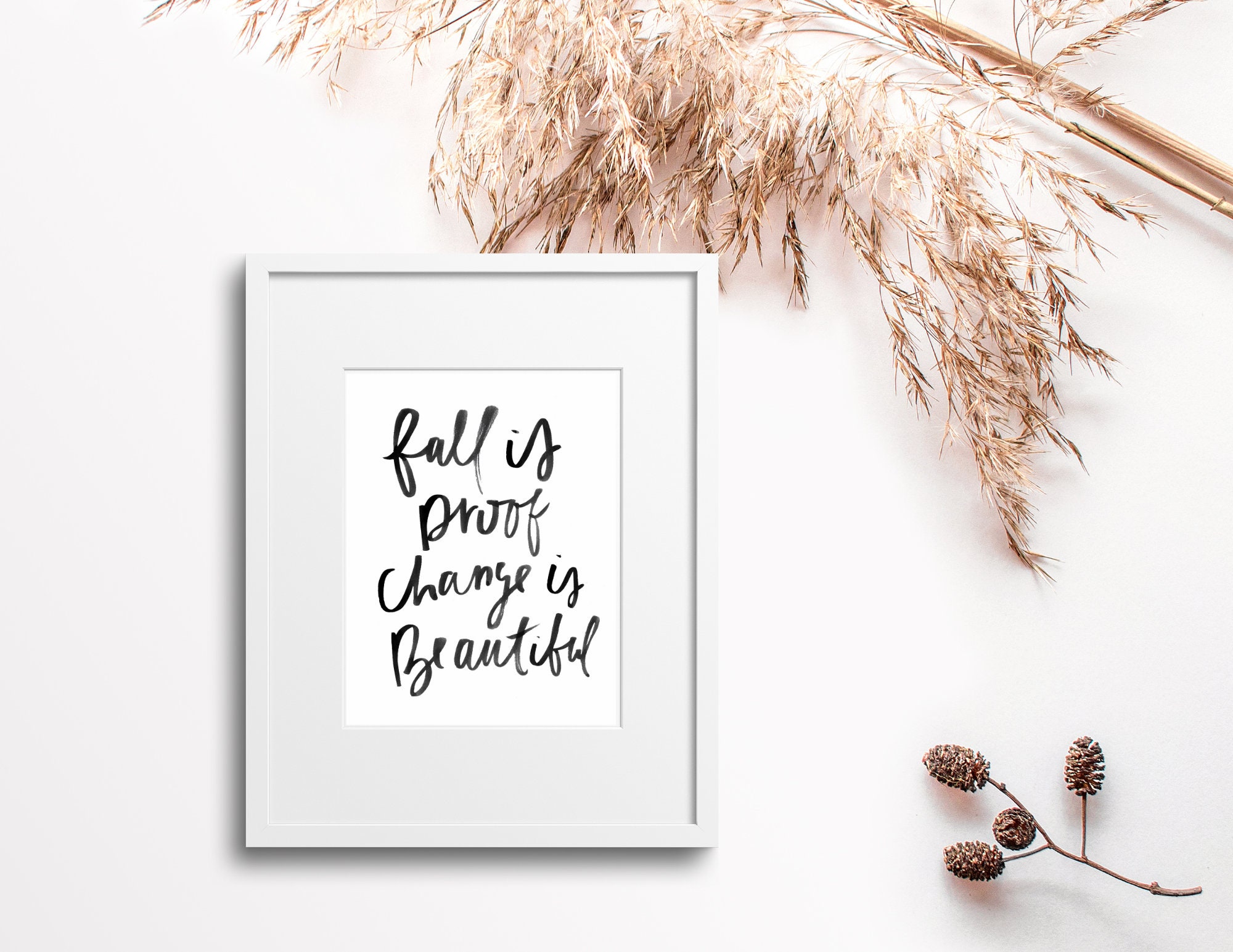 Fall is Proof That Change is Beautiful, Autumn Wall Decor, Digital ...