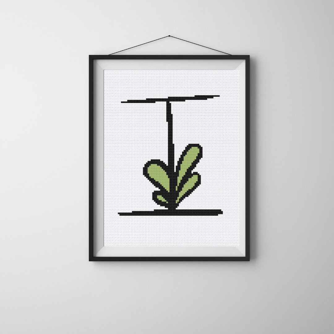 Floral Letter I, Cross Stitch I Pattern, Monogram I Cross Stitch ...