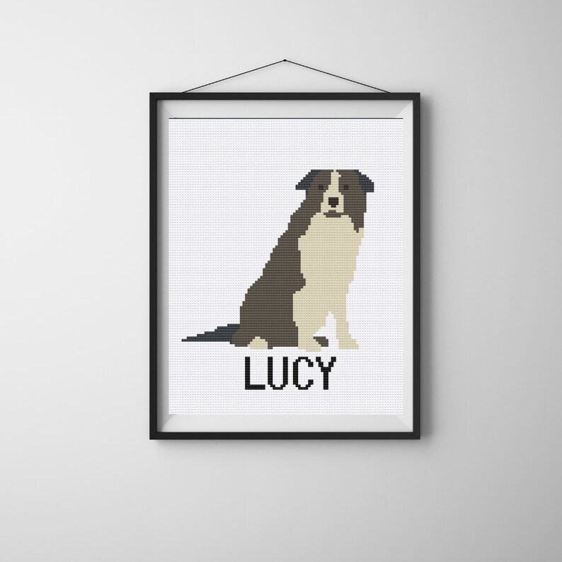 Personalized Border Collie Cross Stitch Pattern, Custom Border Collie ...