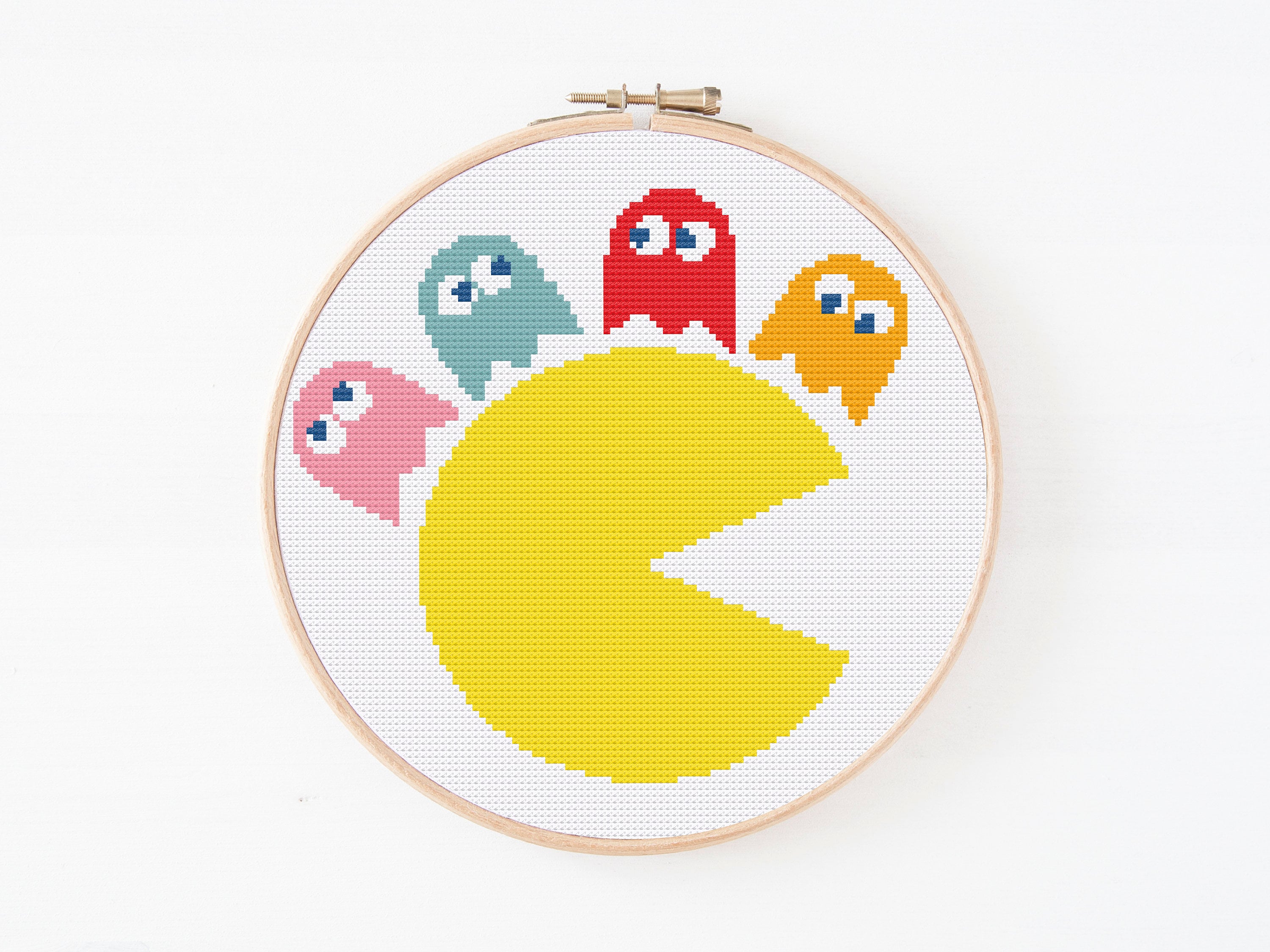 Pac Man Cross Stitch Pattern Retro Games Digital Download PDF - Etsy