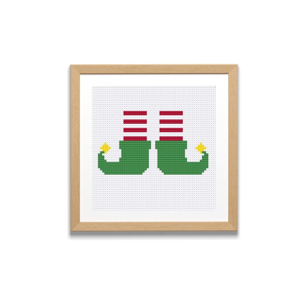 Mini Elf Shoes Cross Stitch Pattern, Counted Cross Stitch Pattern ...