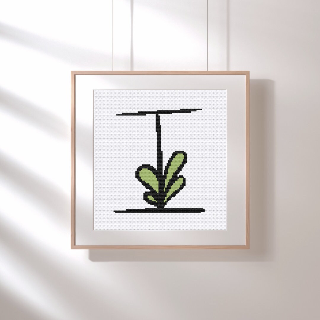 Floral Letter I, Cross Stitch I Pattern, Monogram I Cross Stitch ...
