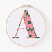 Letter A, Cross Stitch Alphabet Pattern, Floral Monogram, Counted Cross ...