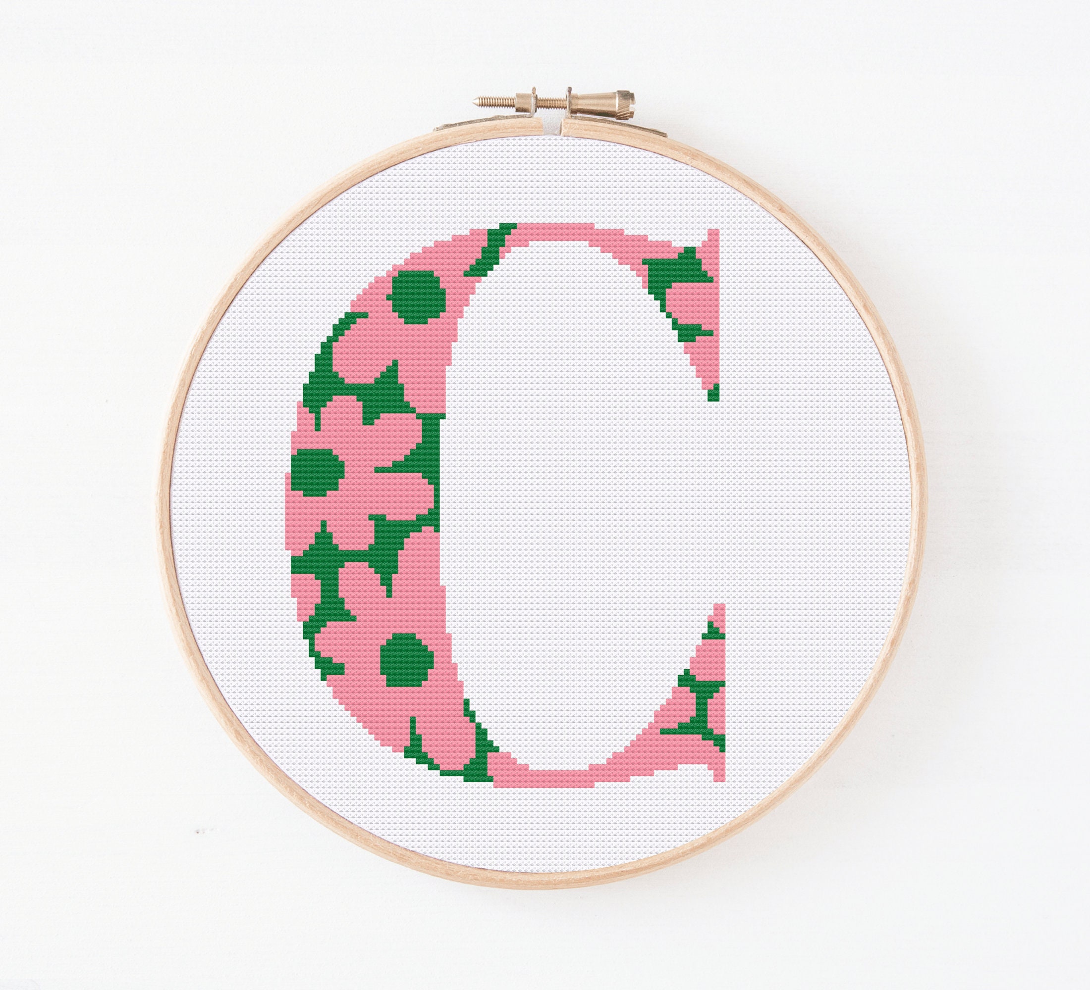 Letter C, Cross Stitch Alphabet Pattern, Floral Monogram, Counted Cross ...