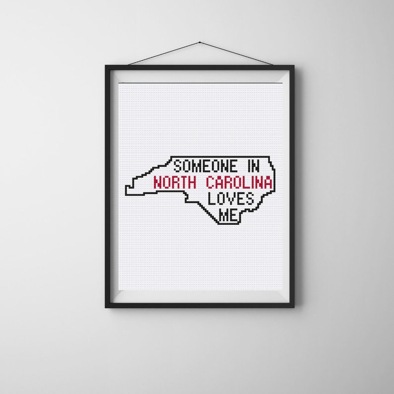 North Carolina State Map Cross Stitch Pattern, Someone in North ...
