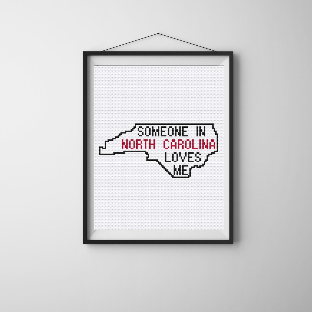 North Carolina State Map Cross Stitch Pattern, Someone in North ...
