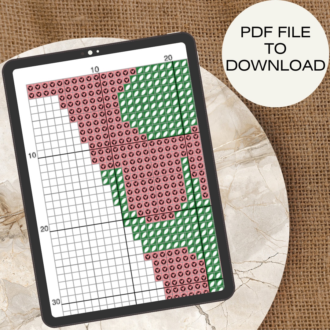 Letter W, Cross Stitch Alphabet Pattern, Floral Monogram, Counted Cross ...