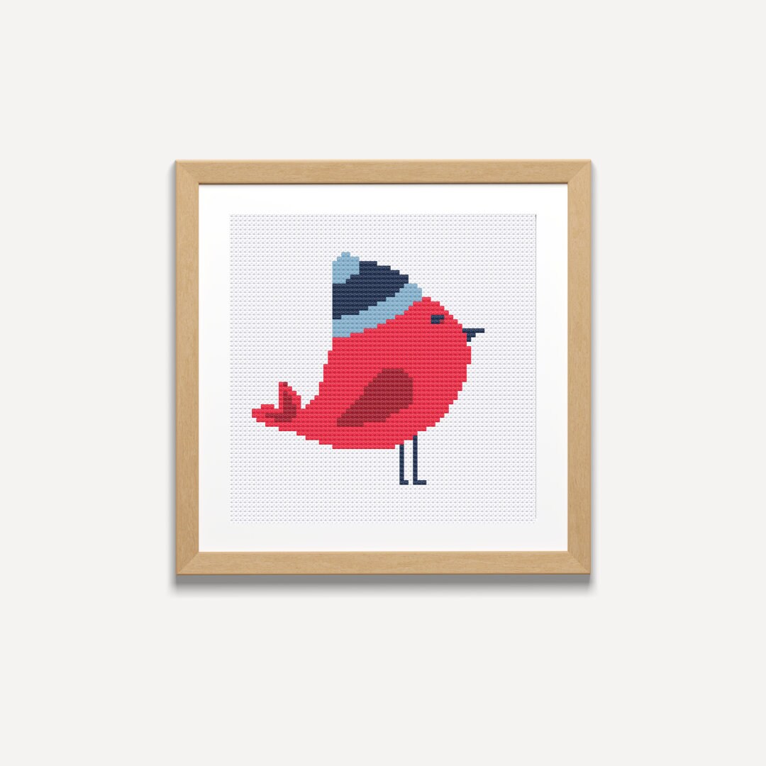 Cute Christmas Bird Cross Stitch Pattern, Mini Bird Cross Stitch ...