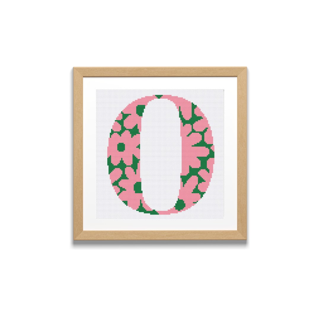 Letter O, Cross Stitch Alphabet Pattern, Floral Monogram, Counted Cross ...