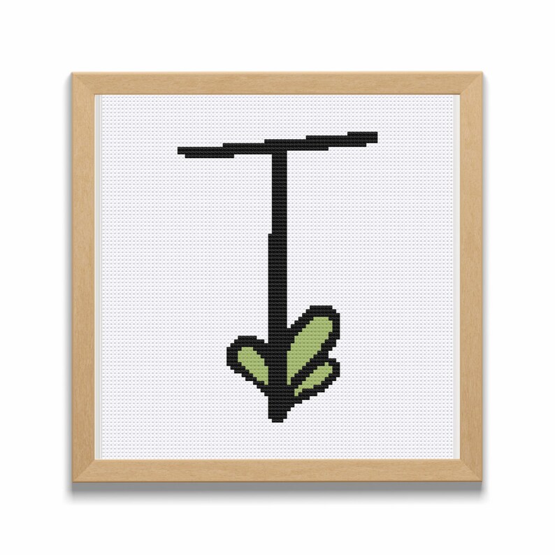 Floral Letter T, Cross Stitch T Pattern, Monogram T Cross Stitch ...