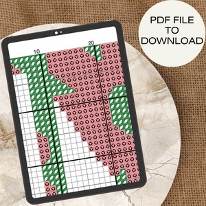 Letter N, Cross Stitch Alphabet Pattern, Floral Monogram, Counted Cross ...