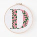 Letter D, Cross Stitch Alphabet Pattern, Floral Monogram, Counted Cross ...