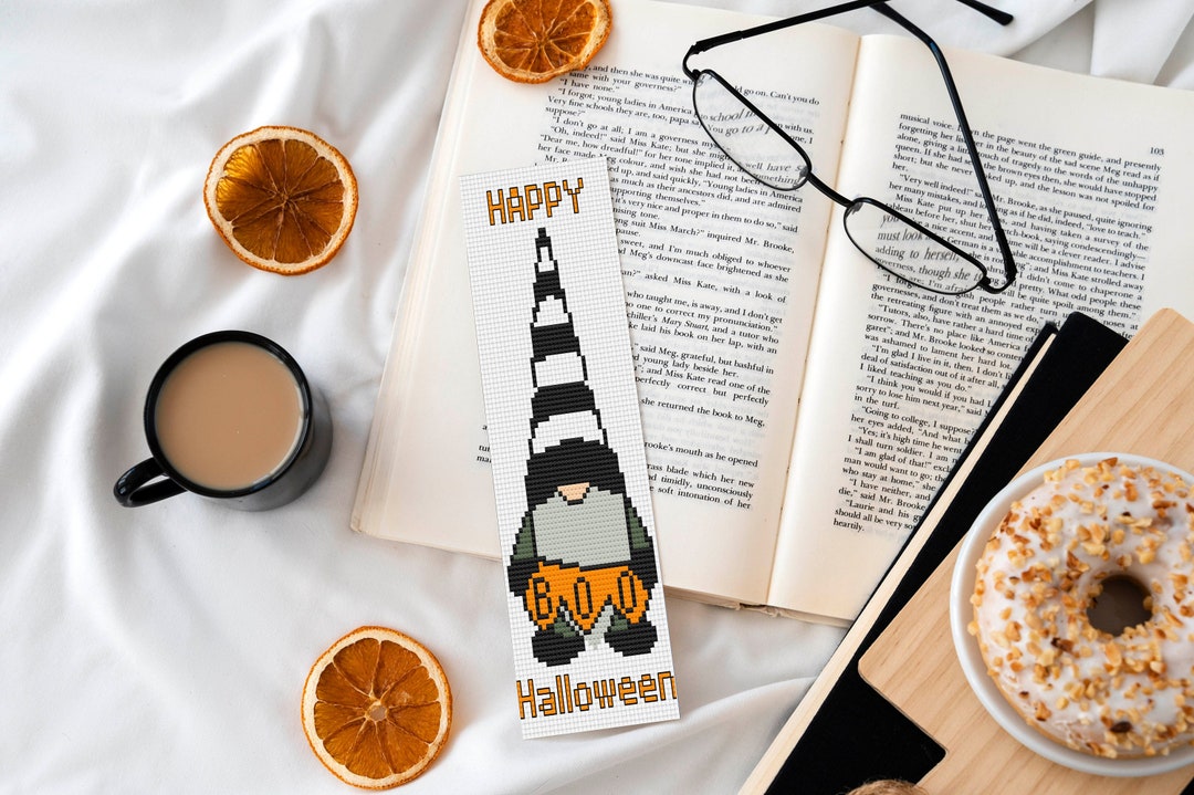 Halloween Gnome Bookmark Cross Stitch Pattern, Funny Gnome Cross Stitch ...