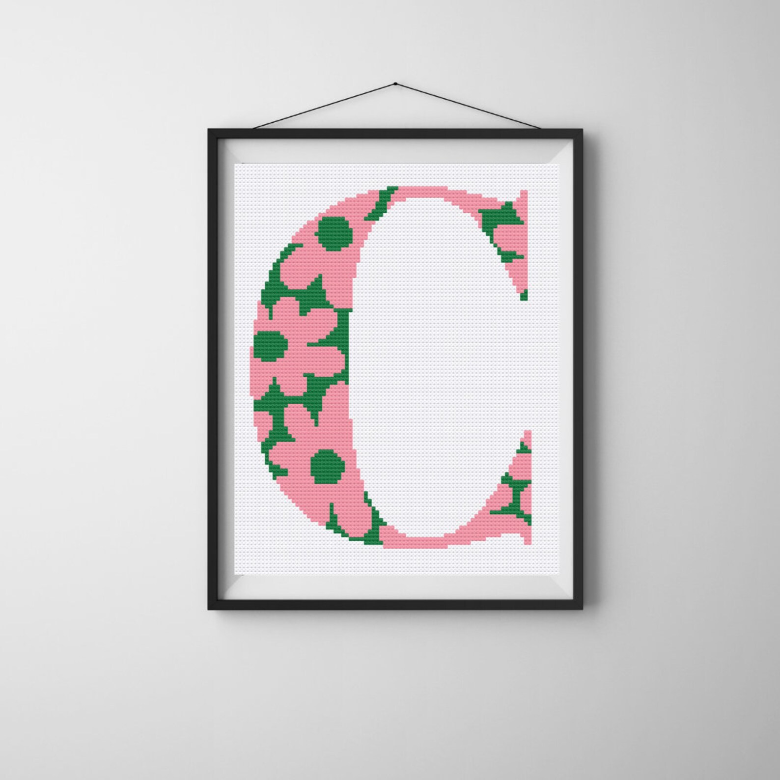 Letter C, Cross Stitch Alphabet Pattern, Floral Monogram, Counted Cross ...