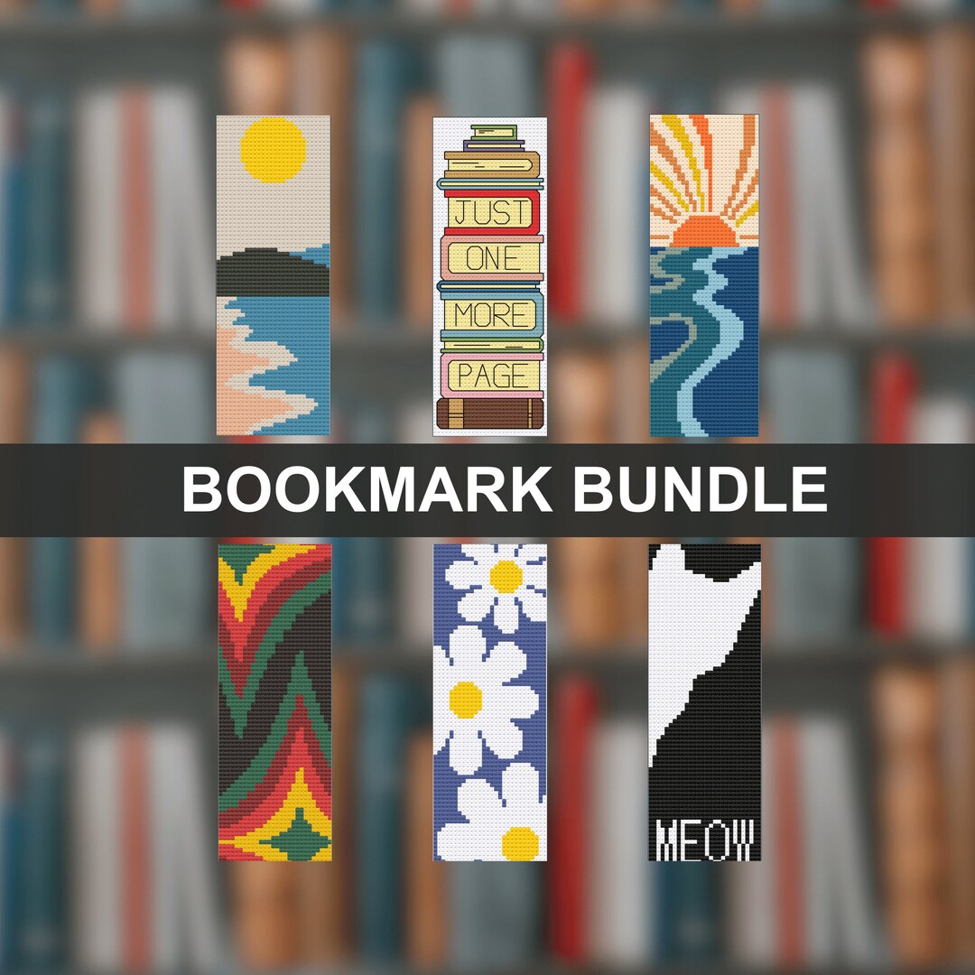 Bookmark Bundle Cross Stitch, 6 Bookmark Pattern, Digital Cross Stitch ...