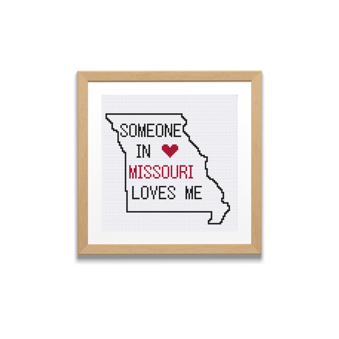 Missouri State Map Cross Stitch Pattern, Someone in Missouri Loves Me ...