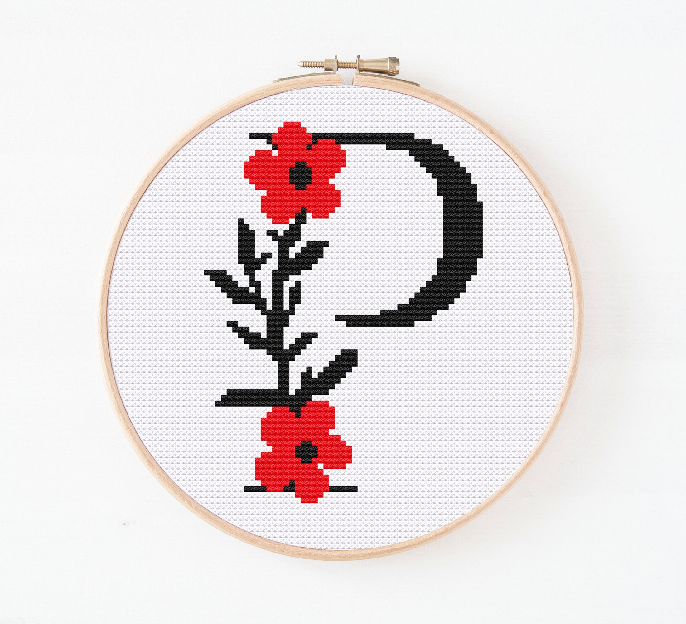 Floral Letter P Cross Stitch Pattern, Monogram P Cross Stitch, Initial ...