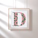 Letter D, Cross Stitch Alphabet Pattern, Floral Monogram, Counted Cross ...