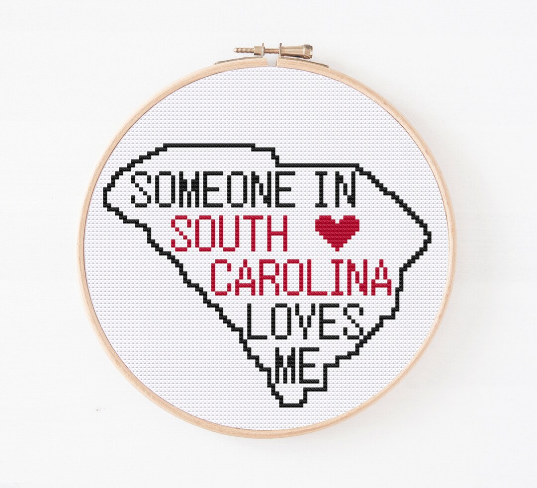 South Carolina State Map Cross Stitch Pattern, Someone in South ...