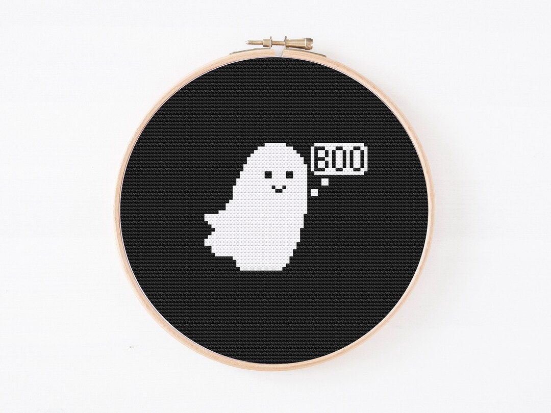 Halloween BOO Mini Cross Stitch Pattern, Spooky Cross Stitch Pattern ...