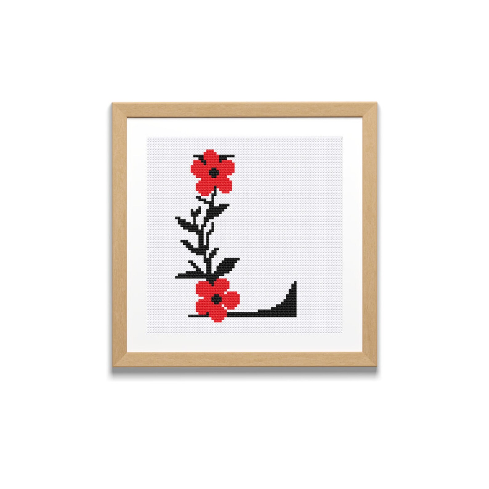 Floral Letter L Cross Stitch Pattern, Monogram L Cross Stitch, Initial ...
