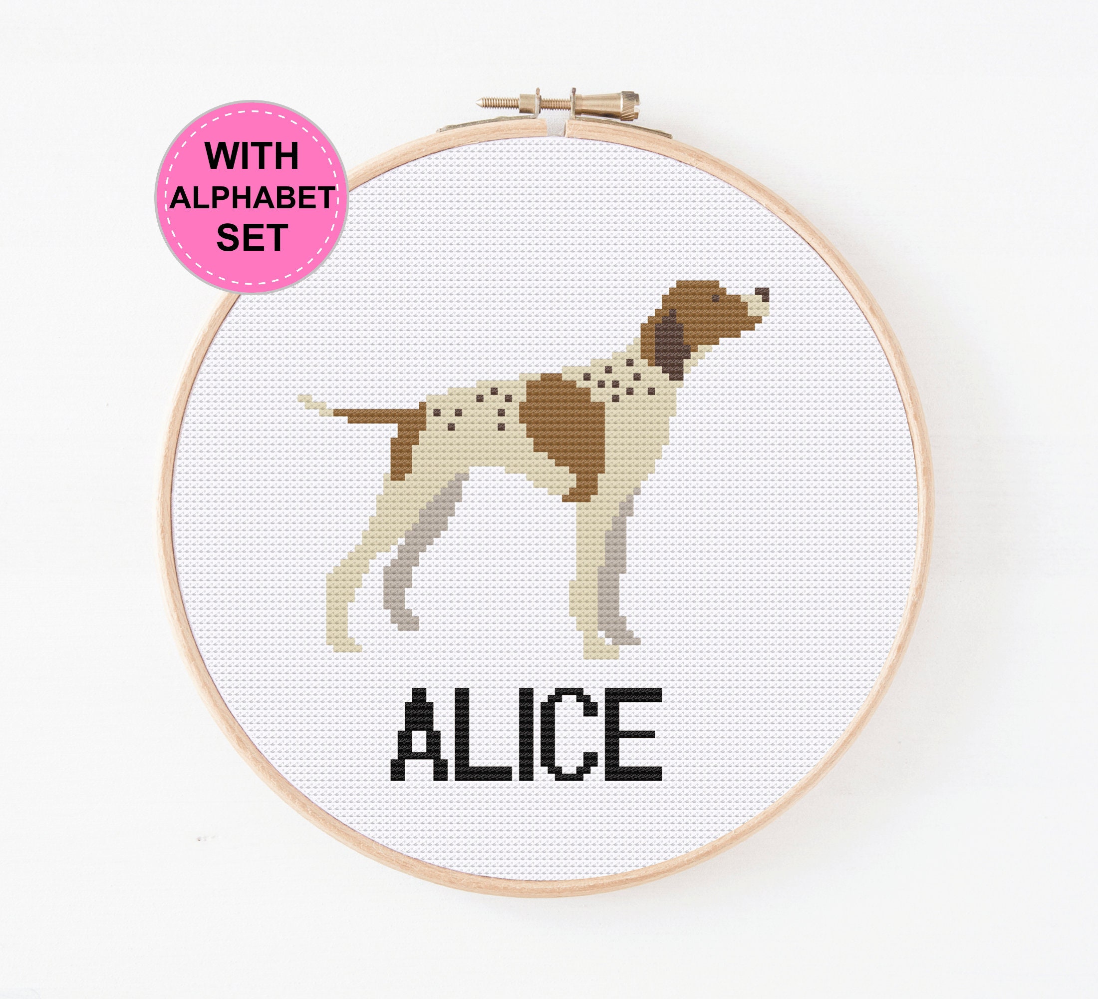Personalized Pointer Dog Cross Stitch, Pointer Dog Pattern, Custom Dog ...