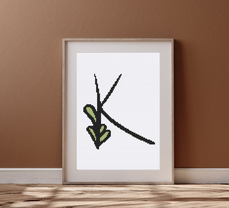 Floral Letter K, Cross Stitch K Pattern, Monogram K Cross Stitch ...