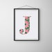 Letter J, Cross Stitch Alphabet Pattern, Floral Monogram, Counted Cross ...