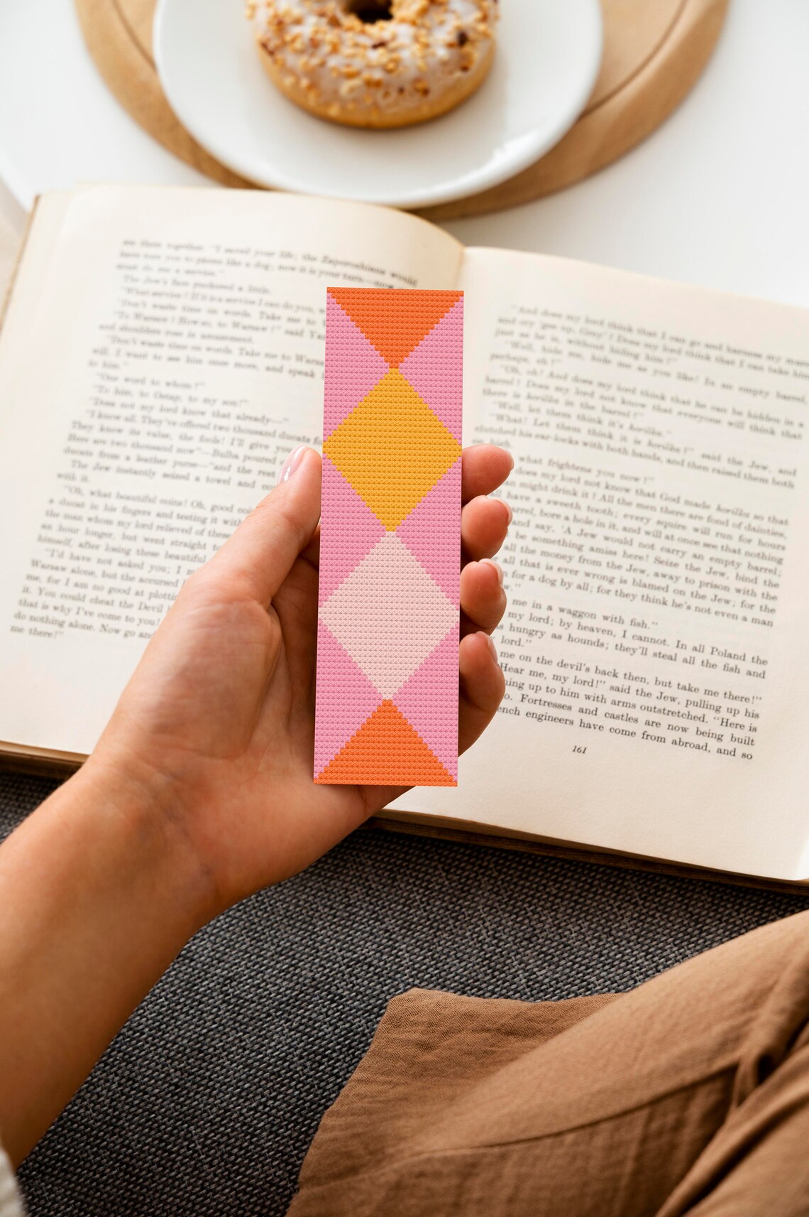 Geometric Colorful Bookmark Cross Stitch Pattern, Bookmark Cross Stitch ...