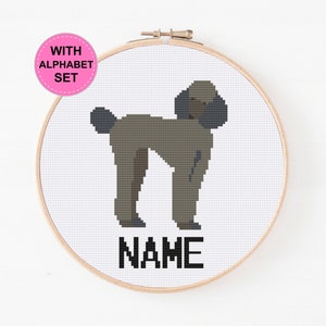 Personalized Poodle Dog Cross Stitch, Poodle Dog Pattern, Custom Dog ...
