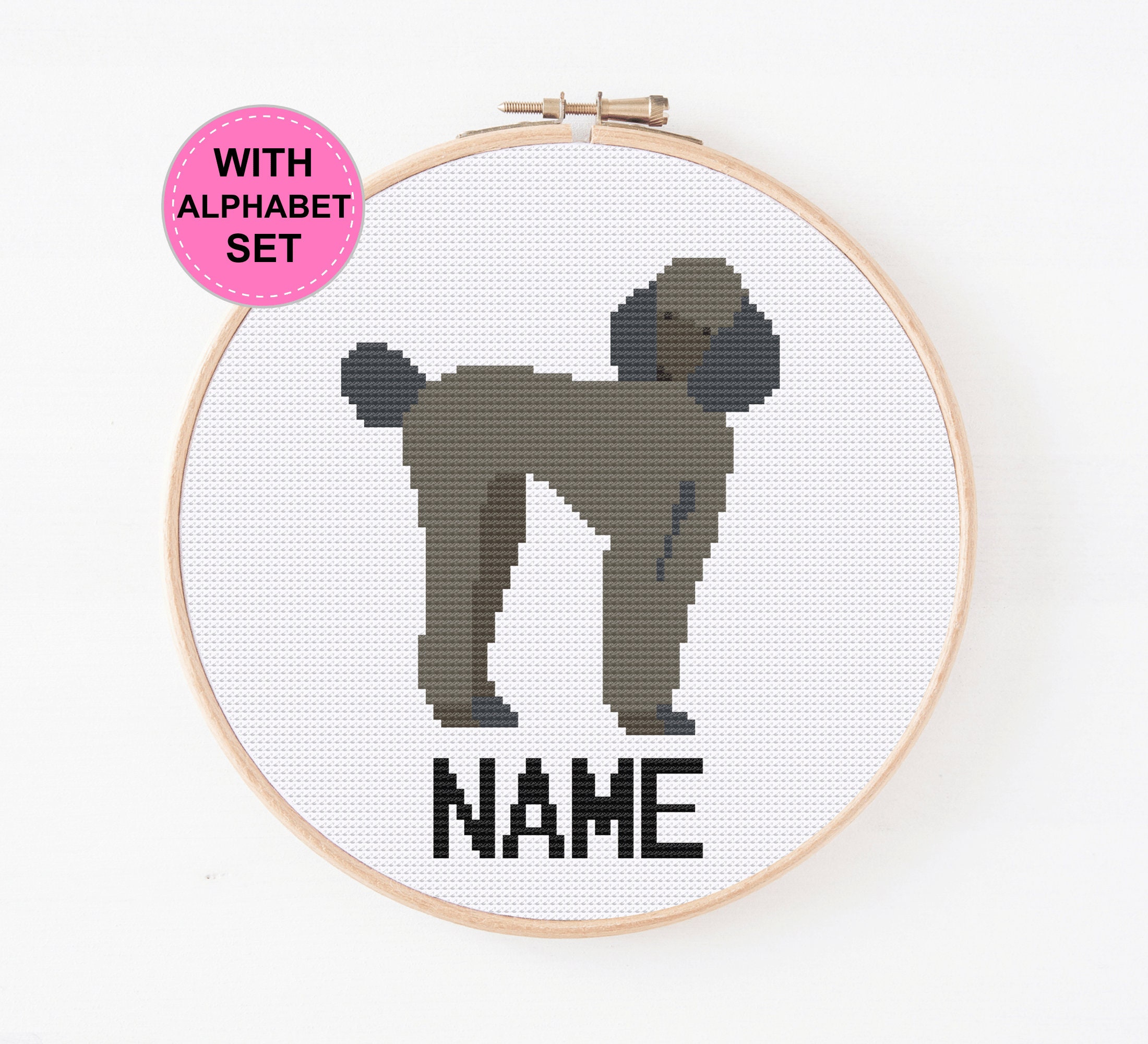 Personalized Poodle Dog Cross Stitch, Poodle Dog Pattern, Custom Dog ...