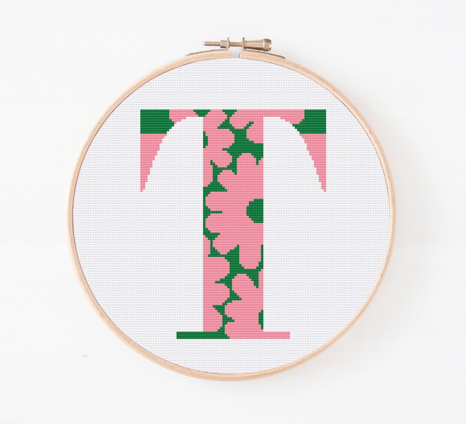 Letter T, Cross Stitch Alphabet Pattern, Floral Monogram, Counted Cross ...