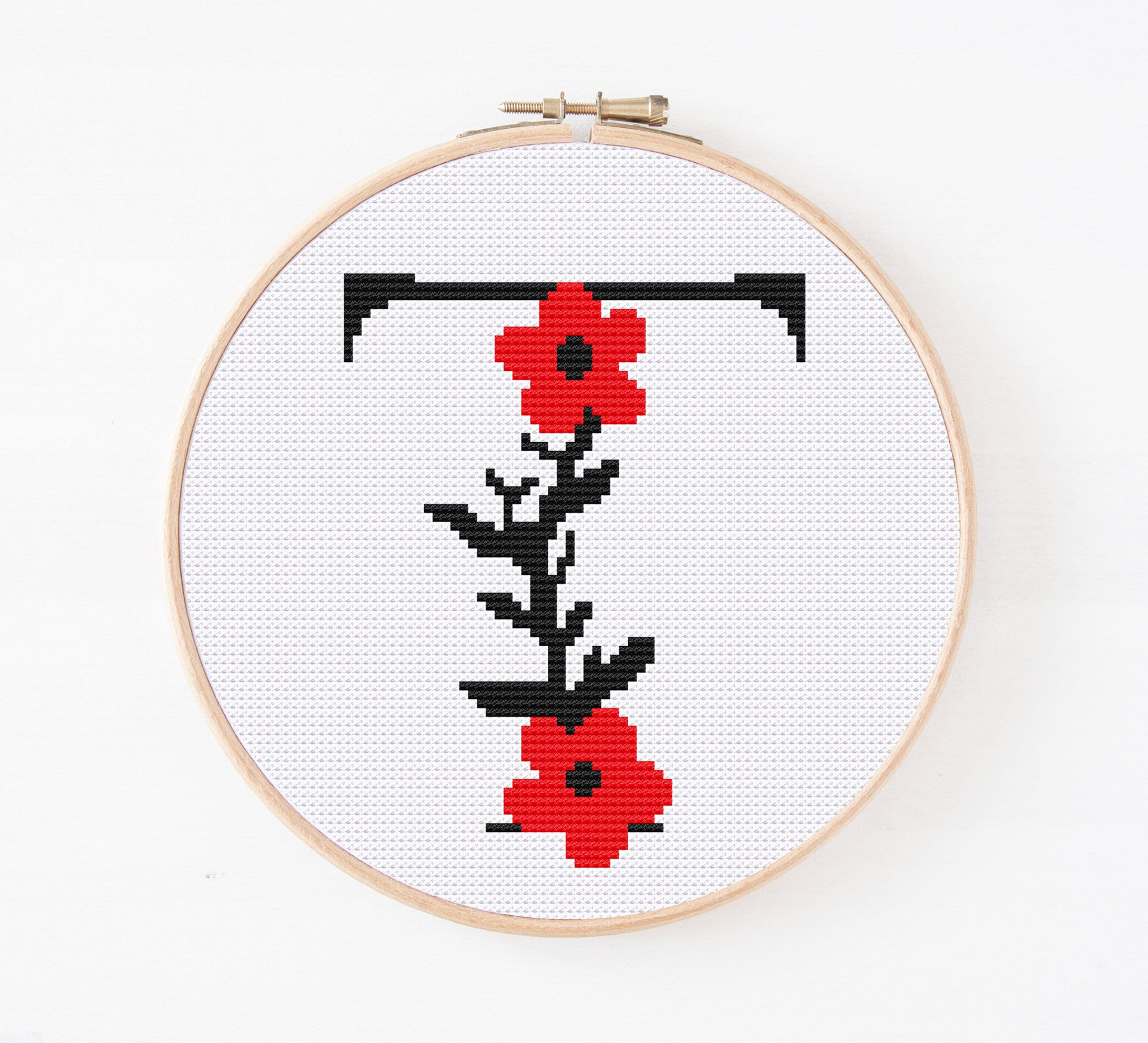 Floral Letter T Cross Stitch Pattern, Monogram T Cross Stitch, Initial ...