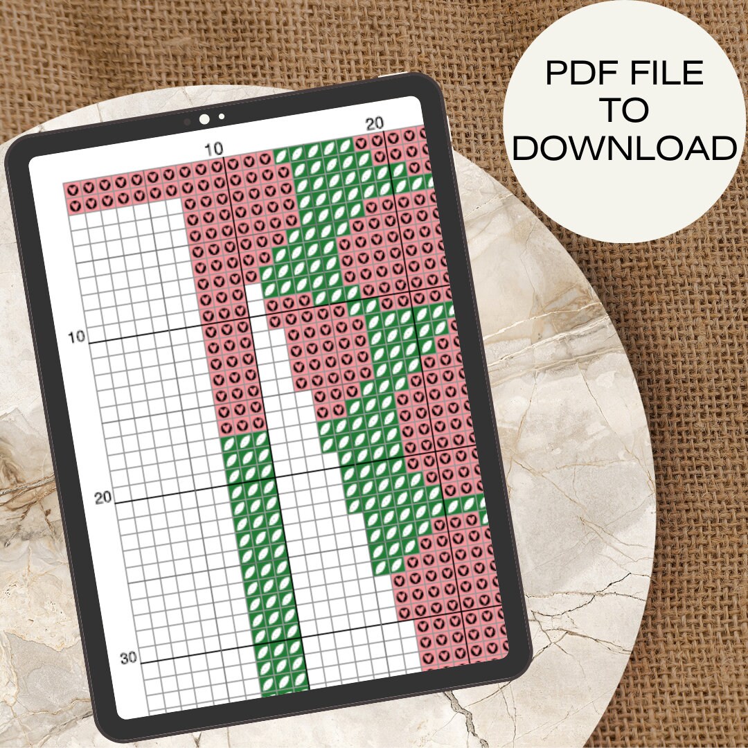 Letter M, Cross Stitch Alphabet Pattern, Floral Monogram, Counted Cross ...