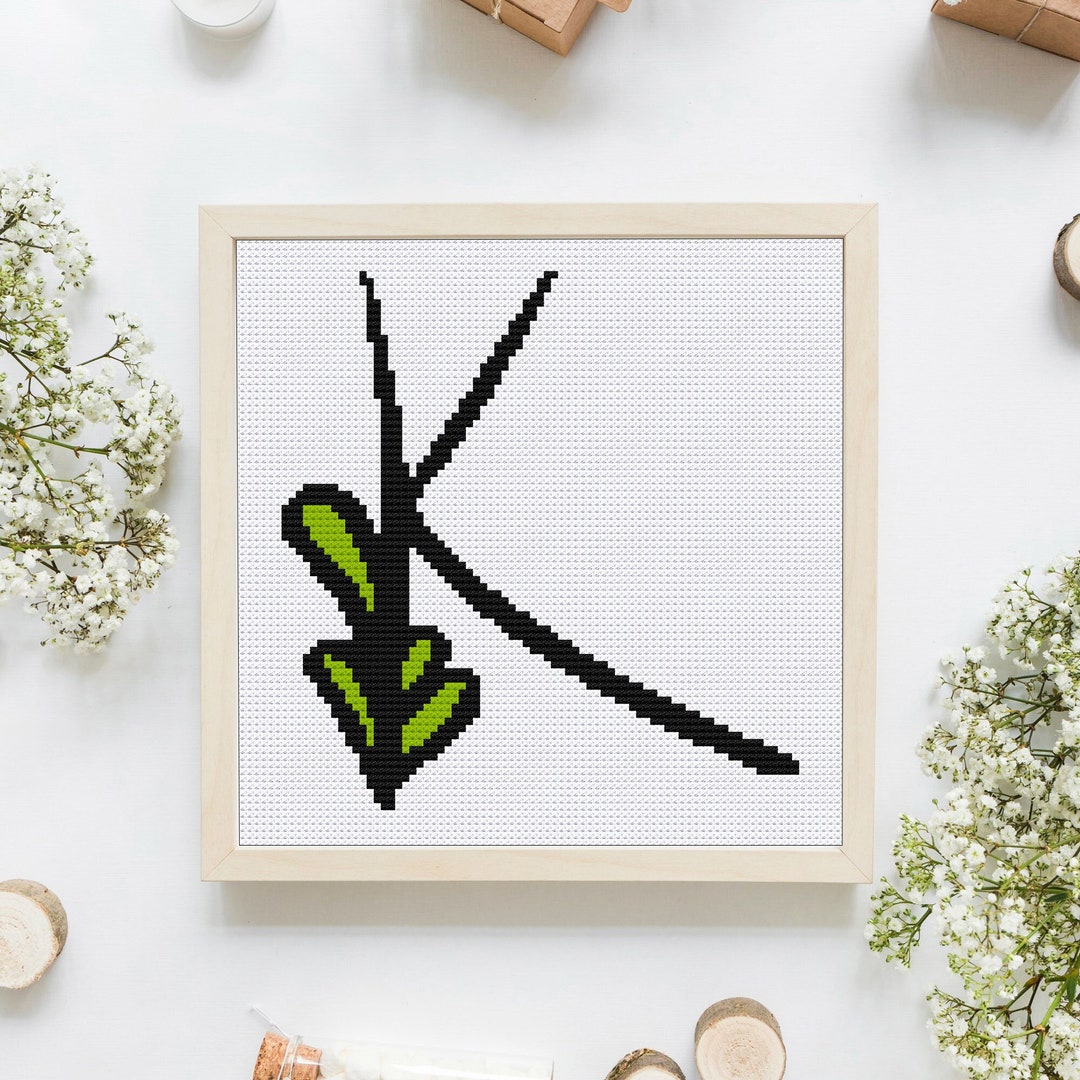 Floral Letter K, Cross Stitch K Pattern, Monogram K Cross Stitch ...