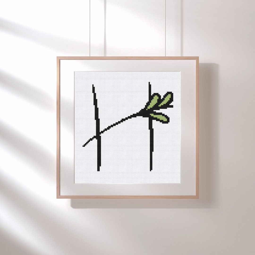 Floral Letter H, Cross Stitch H Pattern, Monogram H Cross Stitch ...