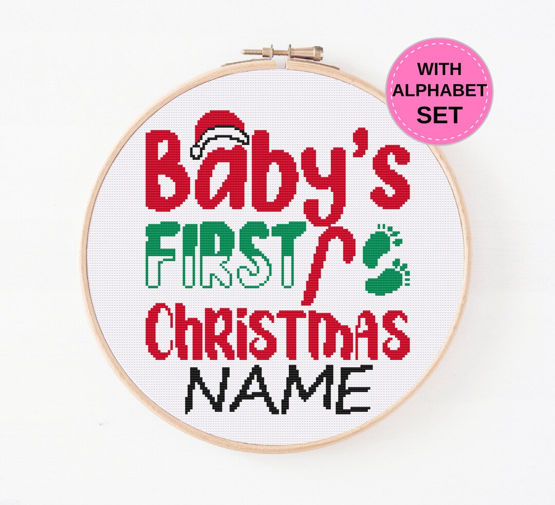 Custom Baby's First Christmas Cross Stitch Pattern, Baby First ...