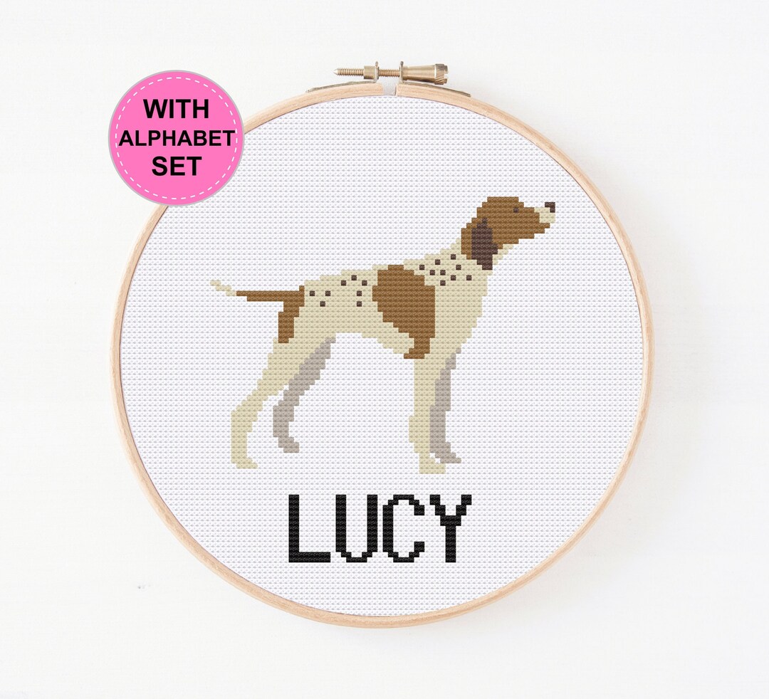 Personalized Pointer Dog Cross Stitch, Pointer Dog Pattern, Custom Dog Cross Stitch Pattern ...