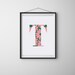 Letter T, Cross Stitch Alphabet Pattern, Floral Monogram, Counted Cross ...