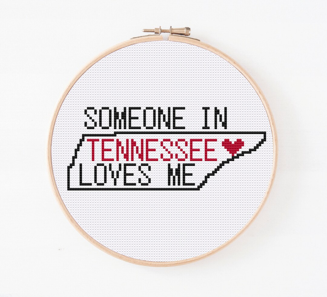 Tennessee State Map Cross Stitch Pattern, Someone in Tennessee Loves Me ...