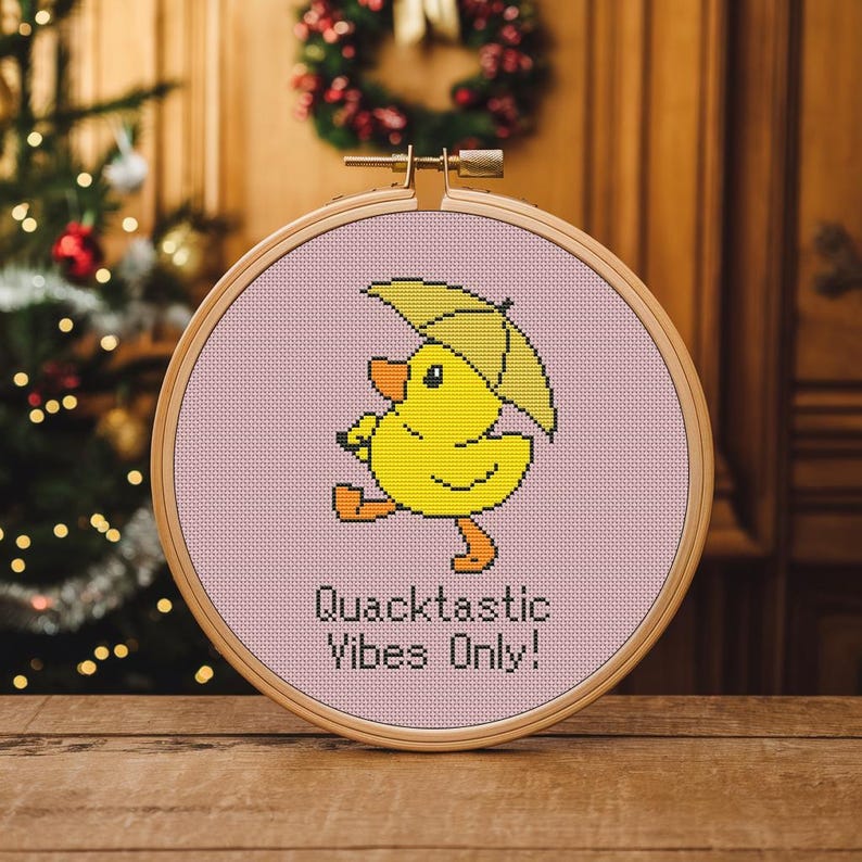 Duck Cross Stitch Pattern, Snarky Cross Stitch, Quacktastic Vibes Only, Duck Counted Cross ...