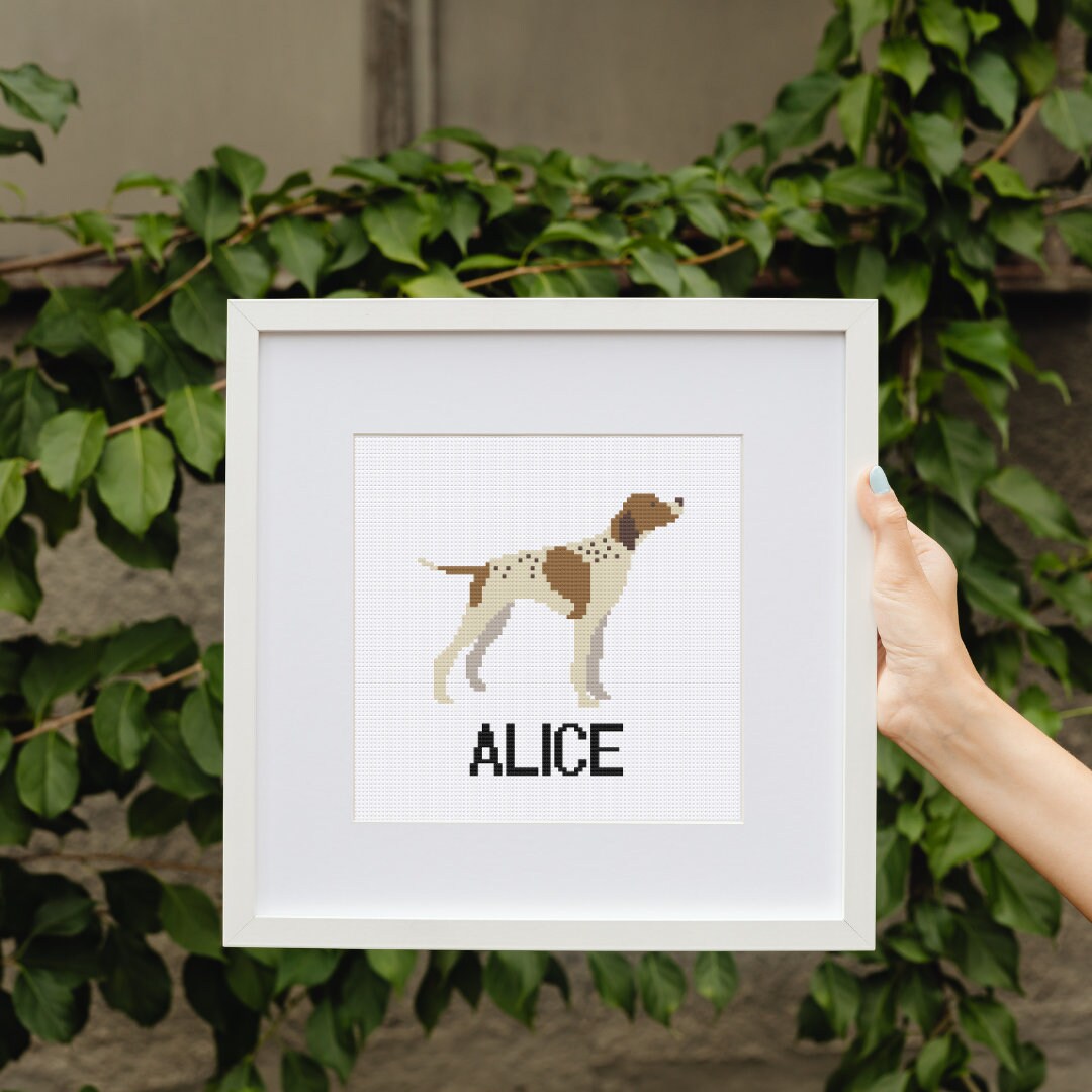 Personalized Pointer Dog Cross Stitch, Pointer Dog Pattern, Custom Dog ...