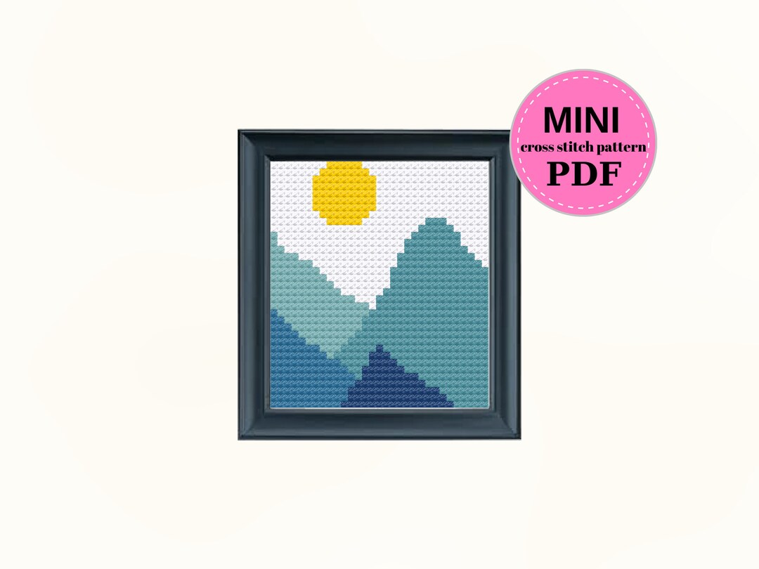 Mini Mountains Scape Cross Stitch Pattern, Modern Cross Stitch, Views ...