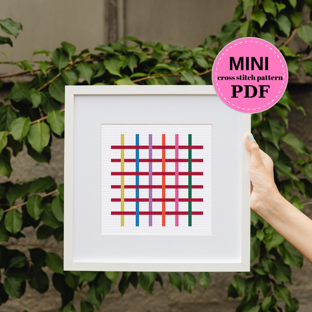 Geometric Color Cross Stitch Pattern, Modern Cross Stitch, Beginner ...
