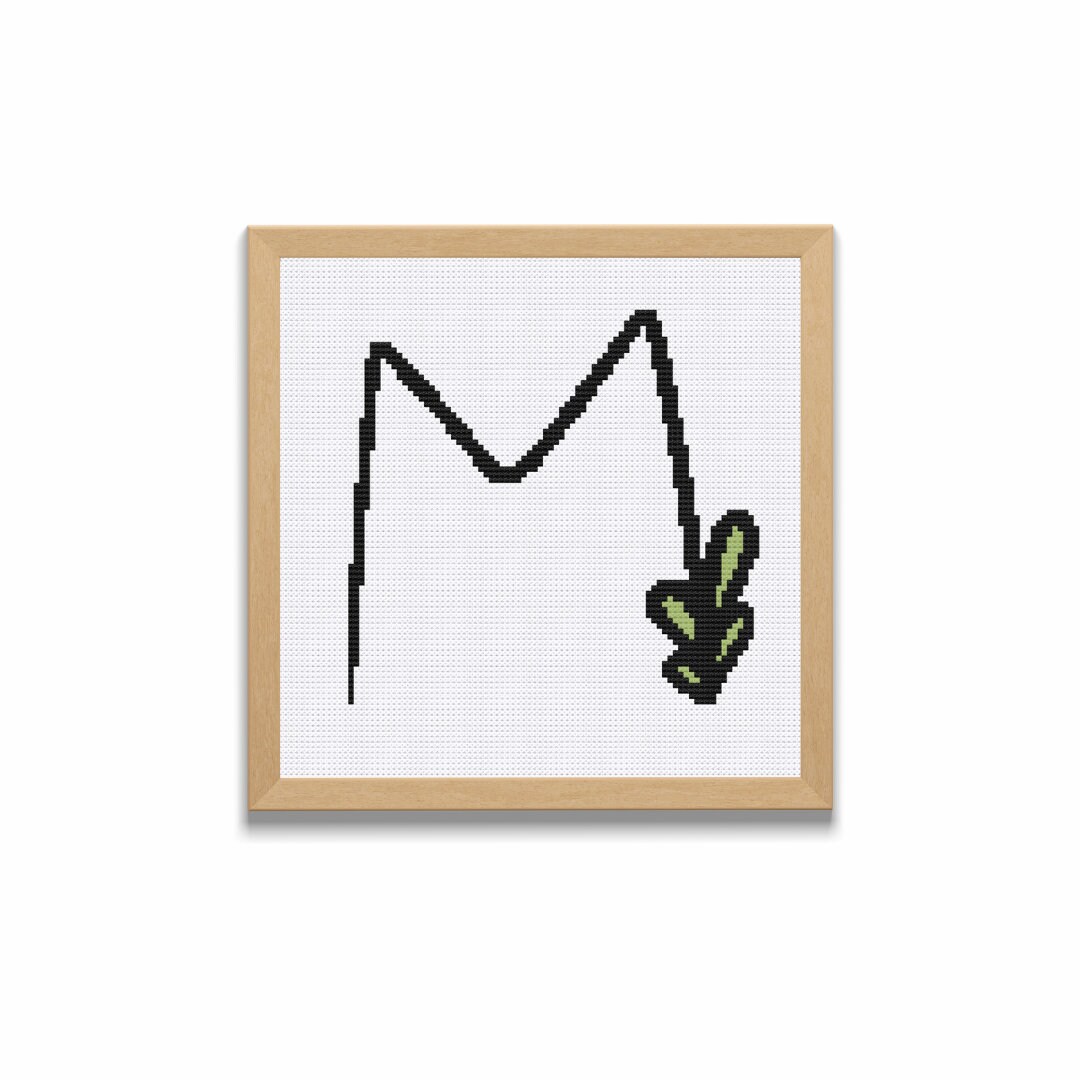 Floral Letter M, Cross Stitch M Pattern, Monogram M Cross Stitch ...