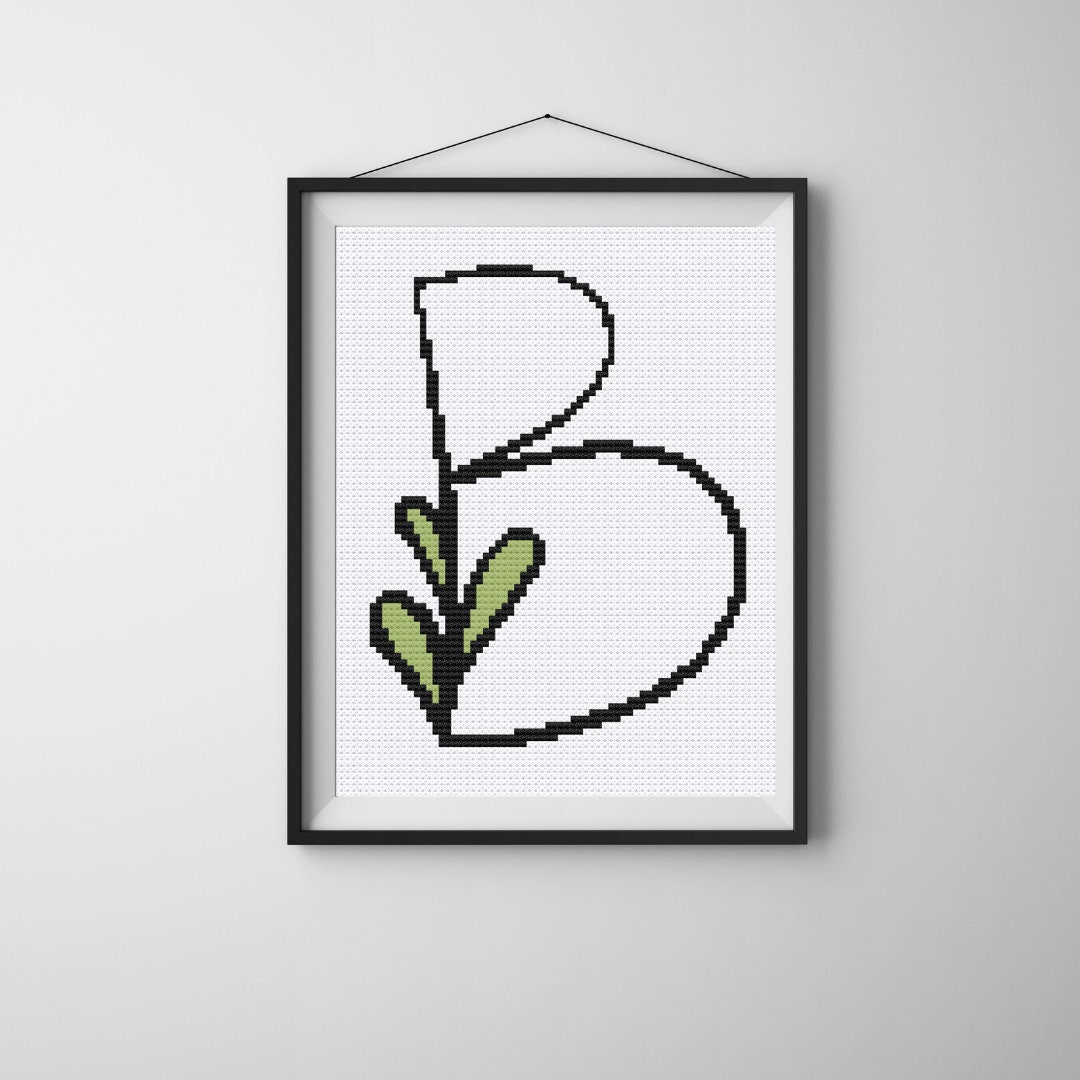 Floral Letter B, Cross Stitch A Pattern, Monogram B Cross Stitch ...