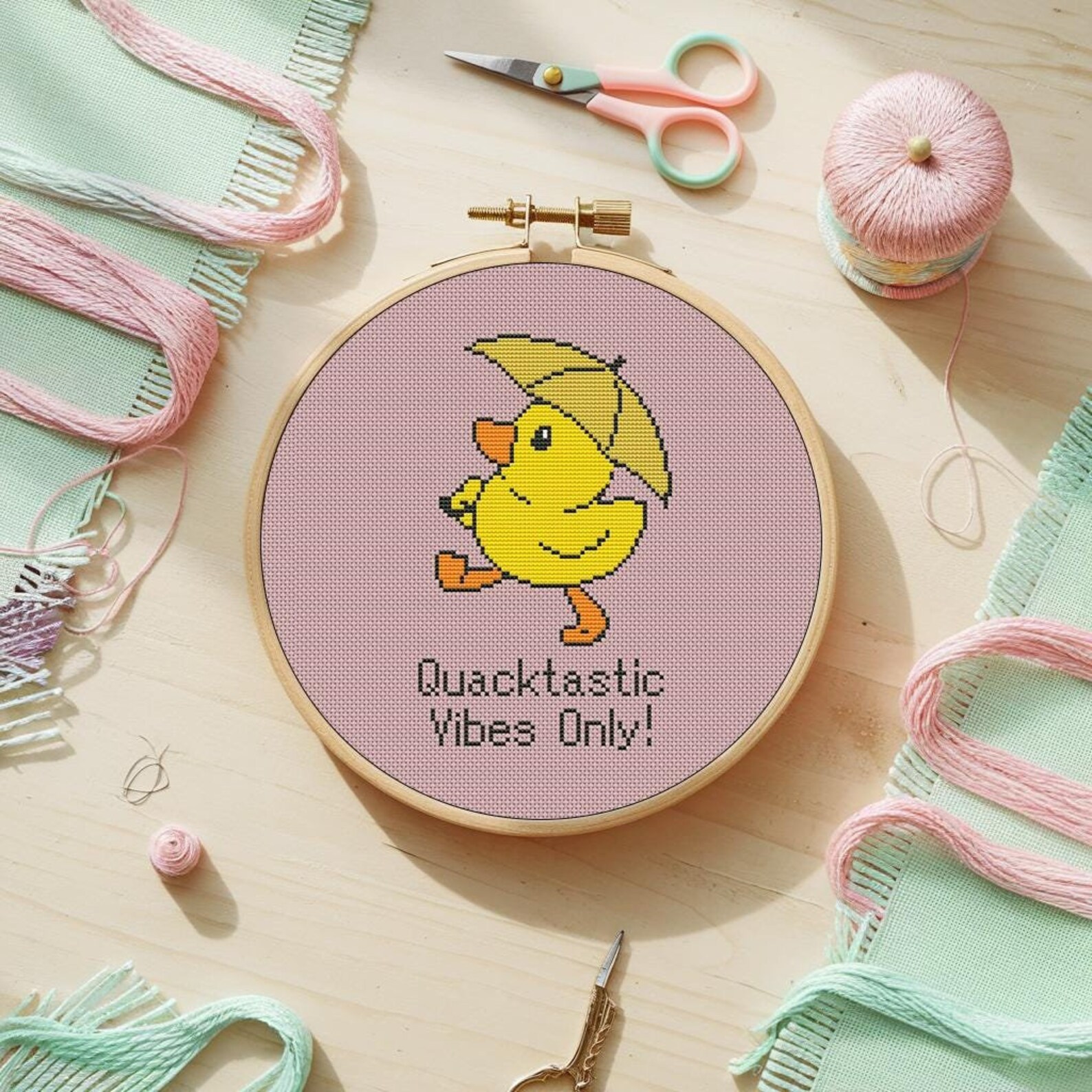Duck Cross Stitch Pattern, Snarky Cross Stitch, Quacktastic Vibes Only ...