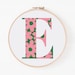 Letter E, Cross Stitch Alphabet Pattern, Floral Monogram, Counted Cross ...