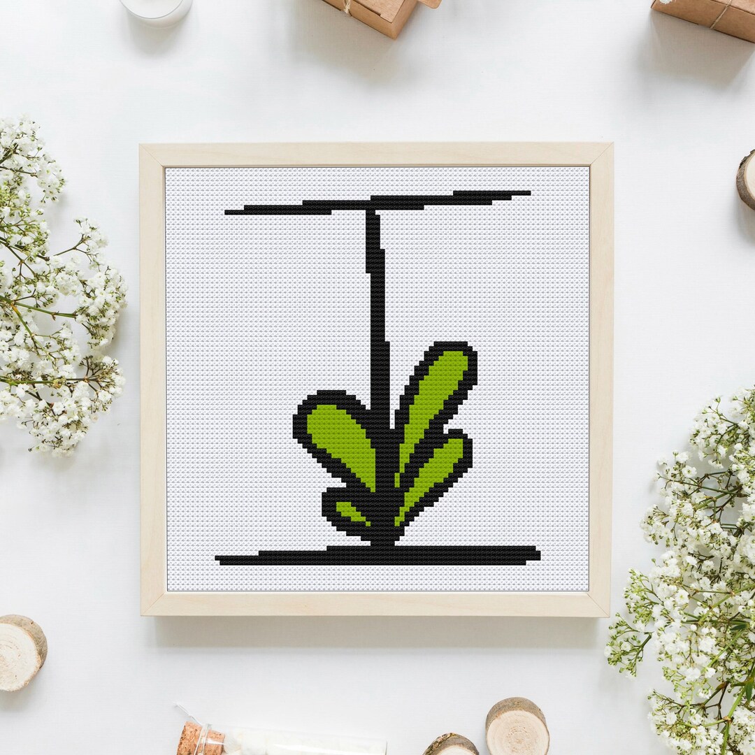 Floral Letter I, Cross Stitch I Pattern, Monogram I Cross Stitch ...
